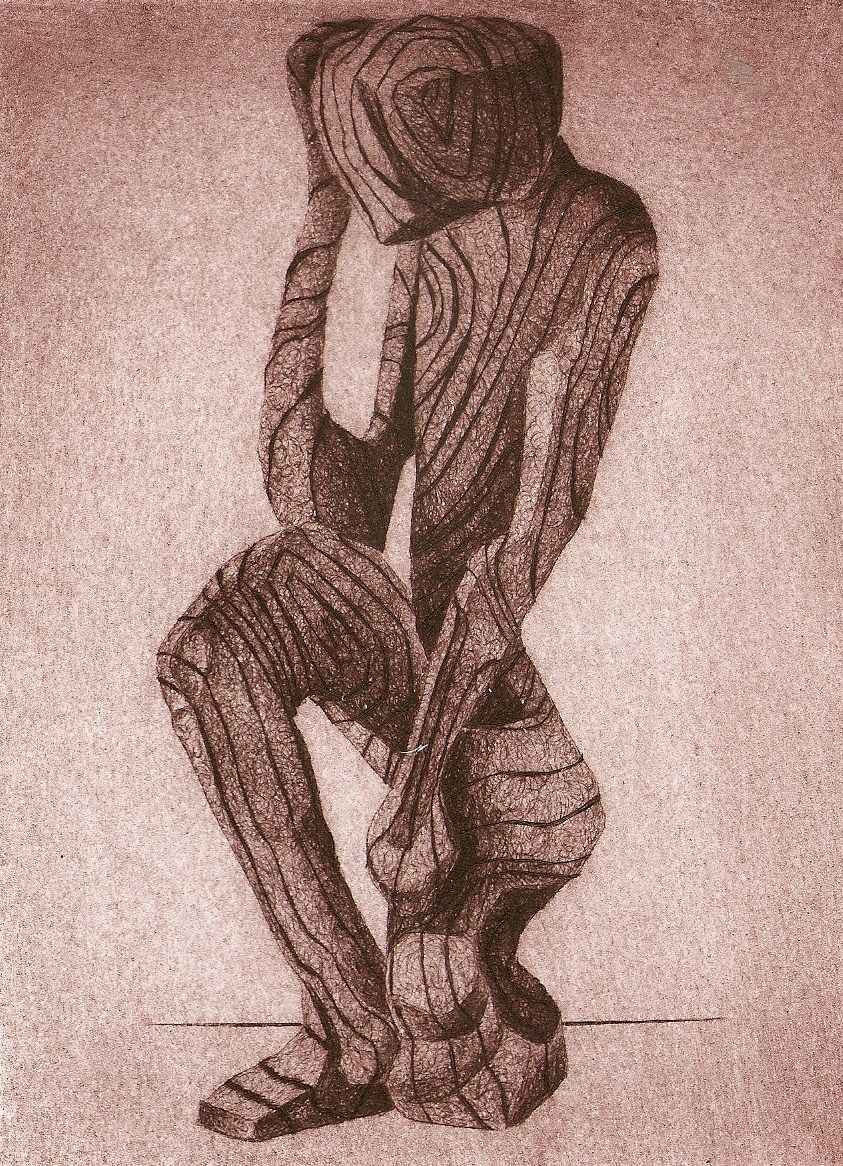 Le Penseur (petit format) ‹ Diane latrille dessins et gravures